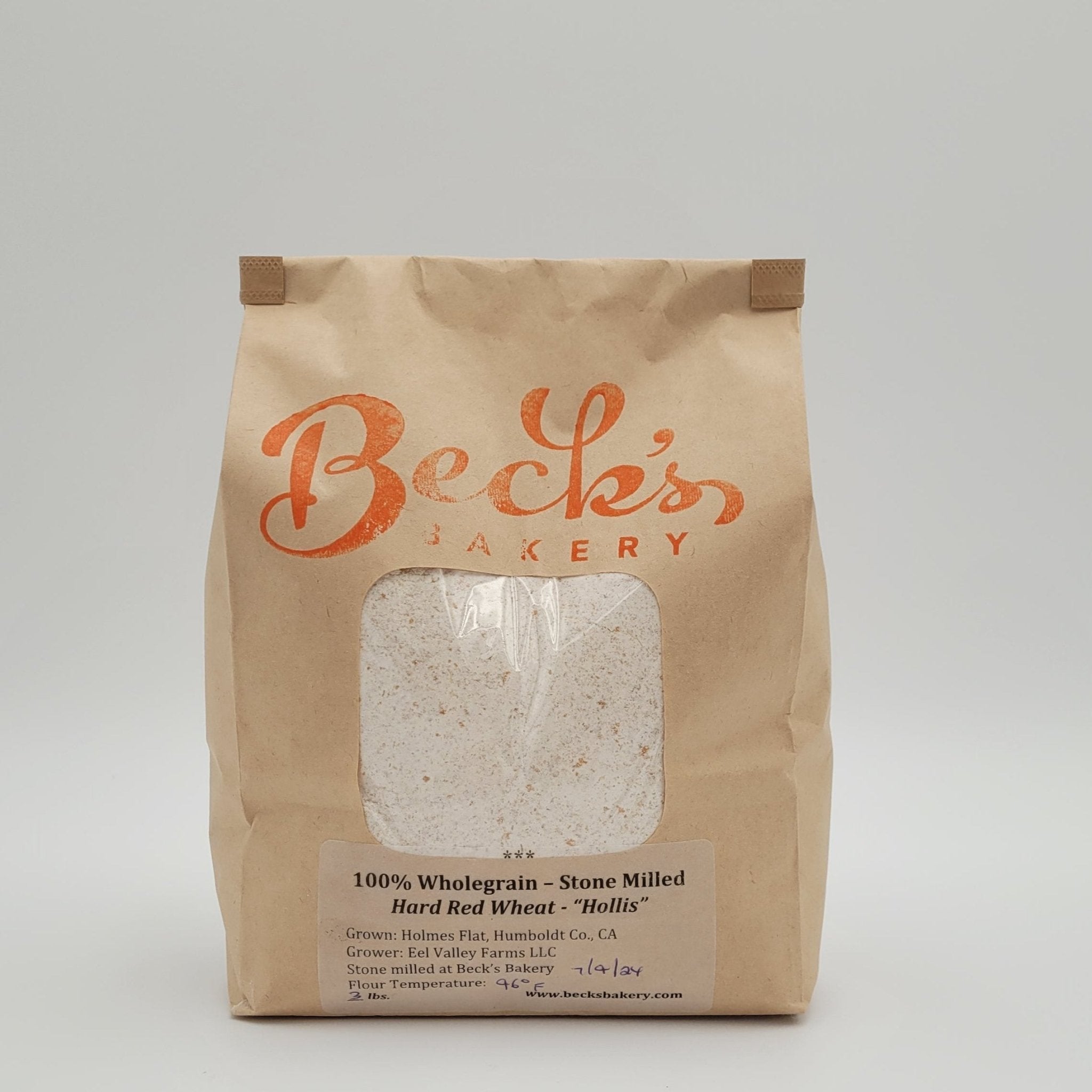 Flour - Hard Red (Hollis), Stone Ground Whole Wheat, 3-lbs (shipped to ...